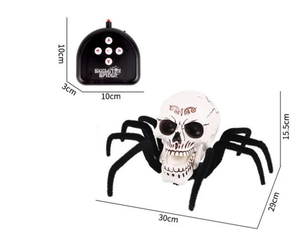 2023 Latest Halloween Skeleton Decor Remote Control Toy,Skull Tarantula Realistic Animal Toy, Spooky RC Spider Prank with Light Up Eyes, Great Hallowee Toy for Kids