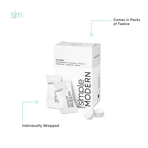 Simple Modern Cleaning Tablets for Water Bottles, Tumblers, Coffee Mugs, Stainless Steel Drinkware, 12 Pack