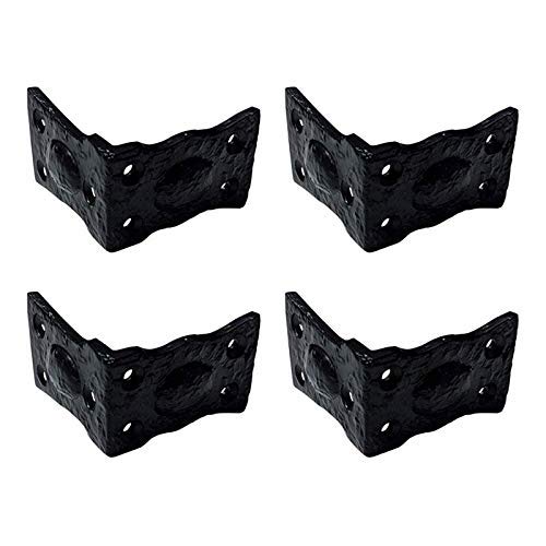 Adonai Hardware Arah Vintage Black Antique Cast Iron Retro L-Corner Edge Cover Protector for Safety Guard, Furniture, Cabinets, Tables, Wooden Jewelry Box, Chest, Trunks, Corner Protection