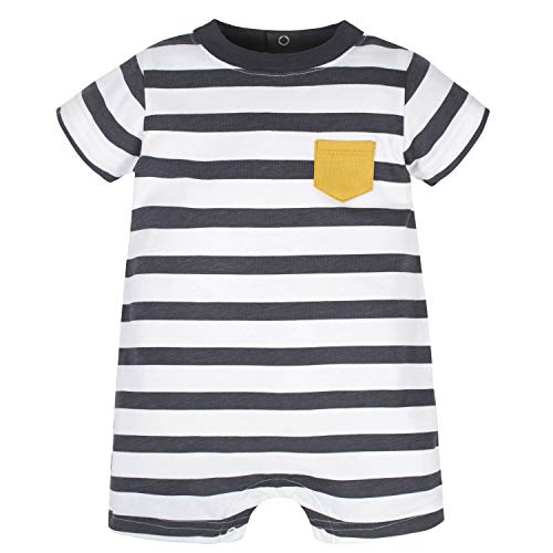 Gerber Baby Boys' 2-Pack Rompers, Grey Tiger, 3-6 Months