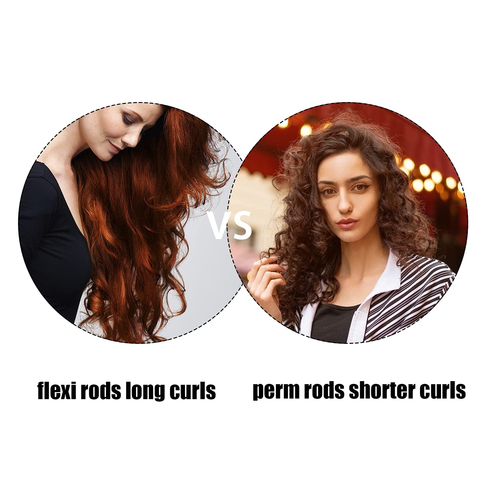 60pcs Medium Cold Wave Rods Set for Natural Hair - Long and Short Hair Curlers and Perming Tools for DIY Curly Styles