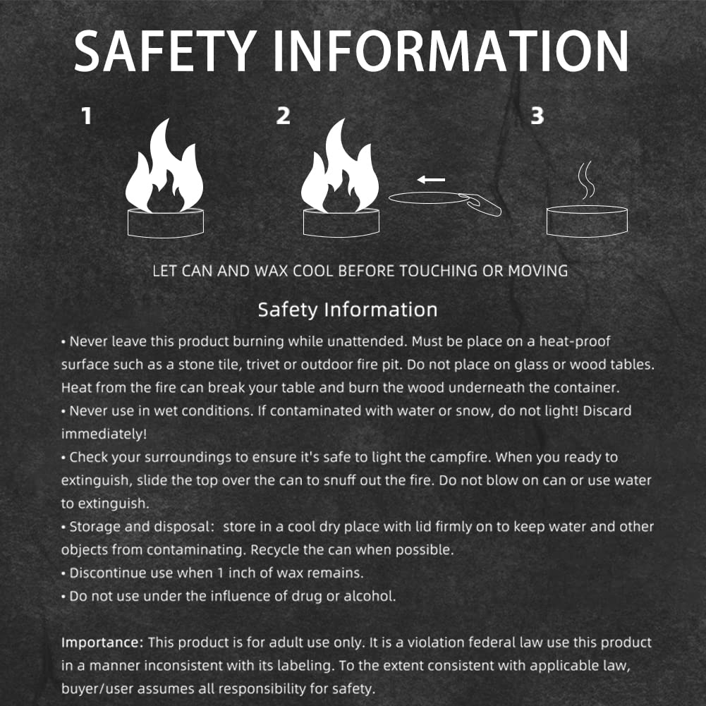 2 Pack of Portable Campfire Bonfire Candle Can Smore Maker Outdoor Fire Pit for Picnic Camping Hiking Fishing Climbing Emergency