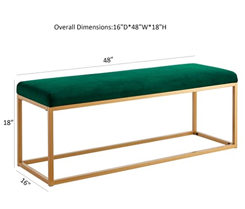 Ball & Cast Upholstered Bench, 48" W, Emerald - Frame