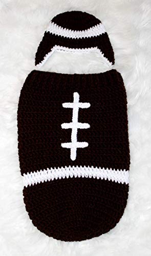 Handmade Newborn Baby Boy Football Snuggle Sack Cocoon Baby Bonnet Photo Prop Shower Gift