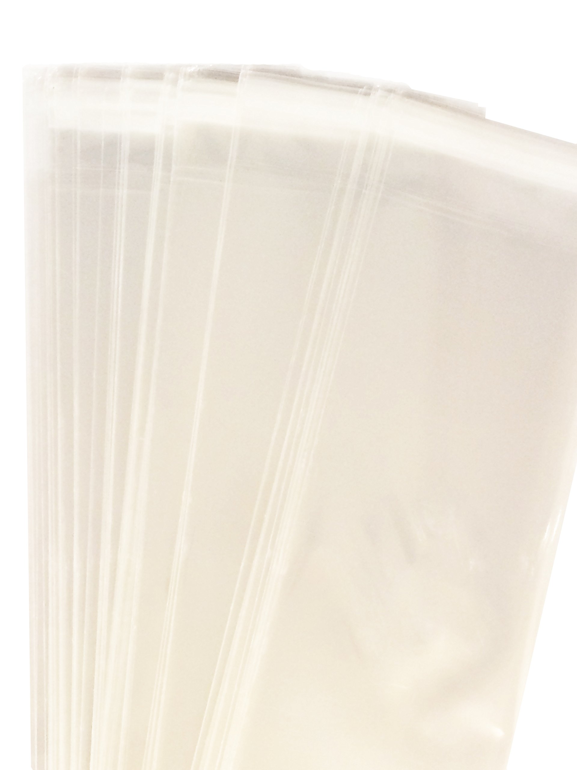 2.5" x 8'' inches Clear Long Food Safe Self-Sealing Adhesive Resealable Food Safe Plastic Flat Cello Wrap Cellophane Candy Goody Pretzel Cake Pop Treat Gift Bags 100pcs