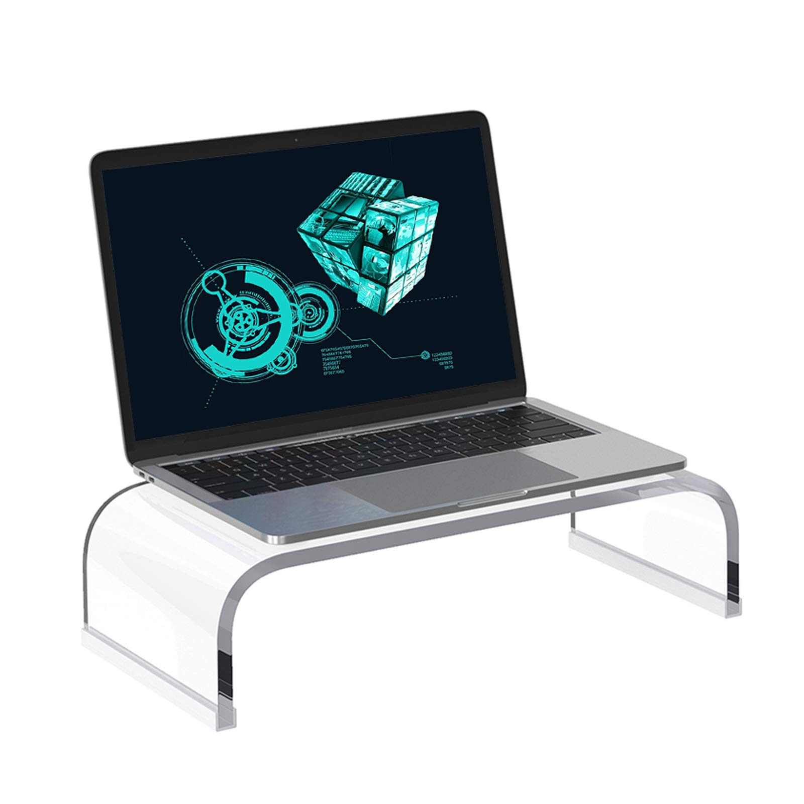 Acrylic Computer PC Laptop Monitor Stands Riser Clear 15” Desk Space Saving Stand Organizer Anti Cat Keyboard Protector Compatible with HP Acer LG Apple 13inch 14inch Laptops TVs & other Electronics