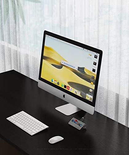 Achoro Premium Quality Computer USB Port Expander – 4 Ports Portable USB Hub - Compatible with MacBook, Windows, iMac, Hard Drive, and PC – High-Speed 3.0 USB HUB (Space Grey)