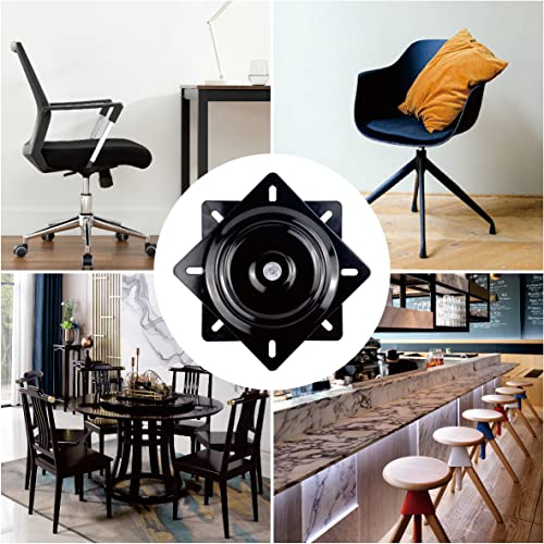 10 Inch Lazy Susans Hardware,Heavy Duty Lazy Susan Rotating Plate Turntable with 600bl Load for DIY Project, Table, Bar Chair(Black)