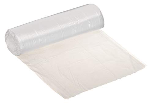 AmazonCommercial 10 Gallon Trash Bags 24" x 24" - 6 Micron Natural Clear High Density Commercial Garbage Bags - 200 count