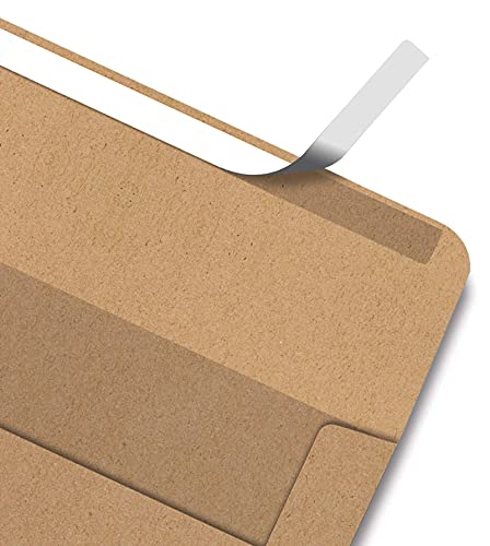 A7 Kraft Invitation Envelopes, 100-Pack, Use with 5 x 7 inch Cards, Strong Bond Paper, by Better Office Products, Straight Flap with Peel and Stick Closure, 100 Pack (5.25 x 7.25 inch)