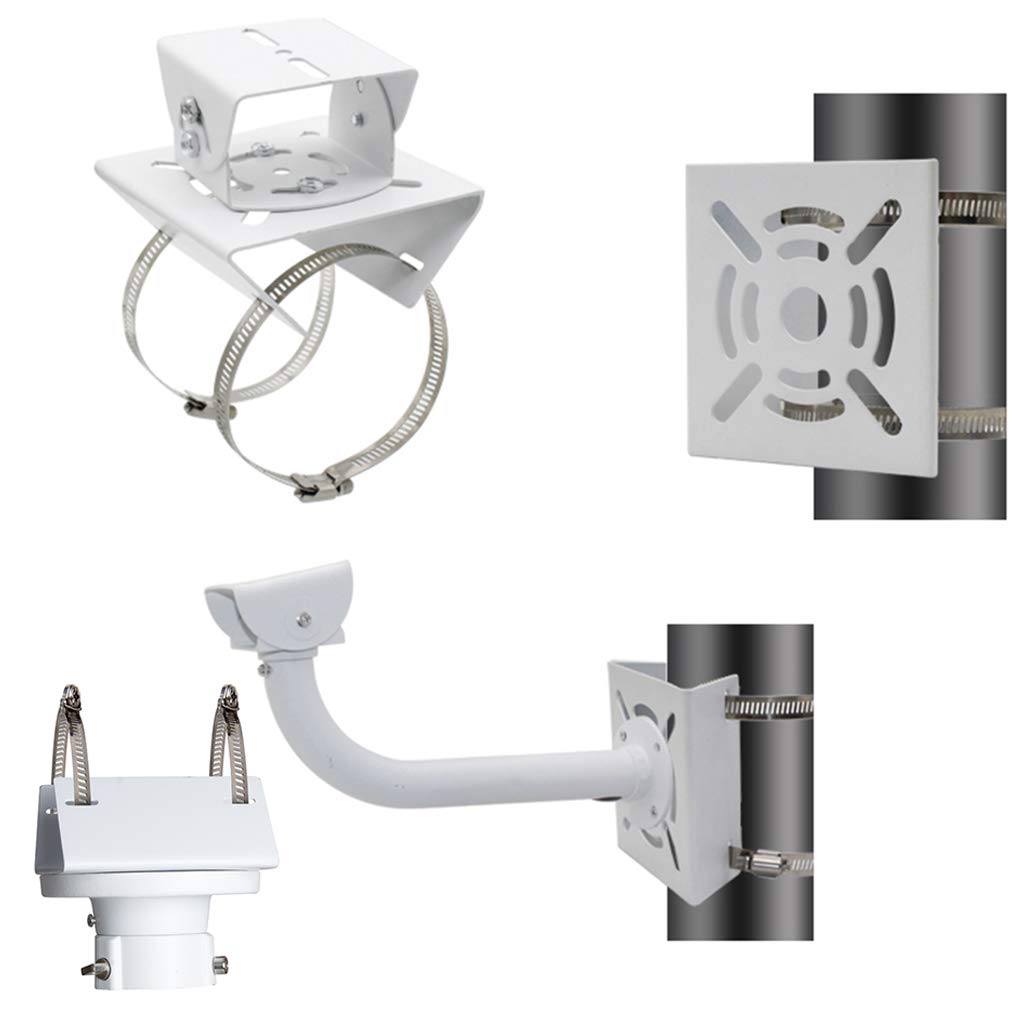 Ahn'Qiraj 2Pcs Universal Vertical Pole Mount Bracket Mount Camera Adapter for CCTV Security Camera Ptz Dome Vertical Pole Wall Mounting Bracket with 8 Loops