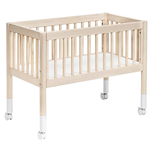 Babyletto Gelato Portable Bassinet in Washed Natural and White, Greenguard Gold Certified