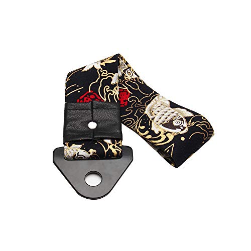 Ancient Japanese Antiquity Element Tow Strap,Car Modification Sports Trailer Belt with Combination of Koi Traction Rope Trailer Hook Fit for Decorative Trailer Belt(Black)