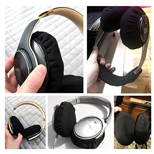 HONBAY 2Pairs Stretchable and Washable Headphone Covers Earcup Protectors Headset Earpad Cloth Cover for Gym Training Aviation Racing Gaming Headsets