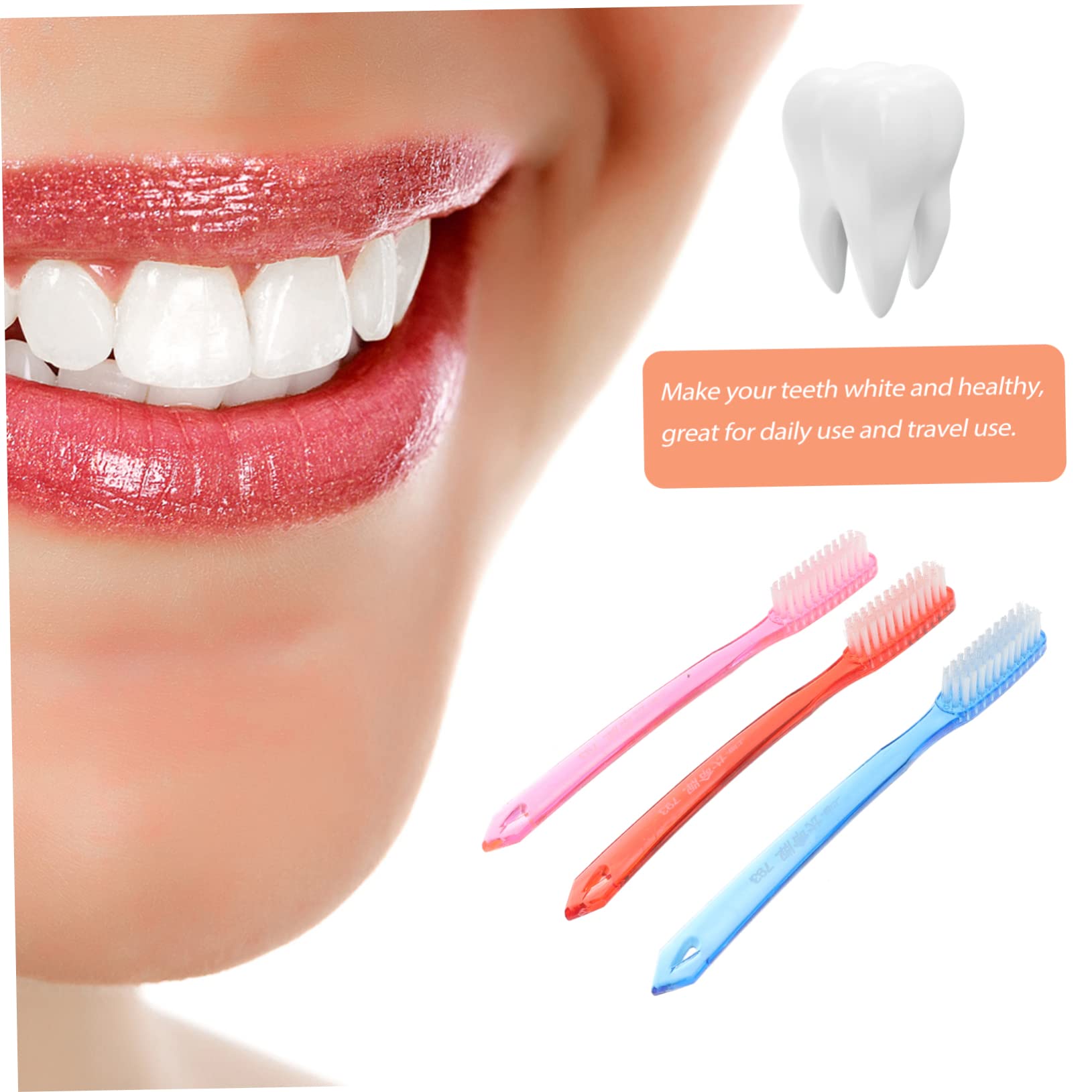 6Pcs Manual Toothbrushes Premium Hard Bristles Toothbrush for Adult Teeth Stain Cleaning Toothbrush White Teeth Toothbrush