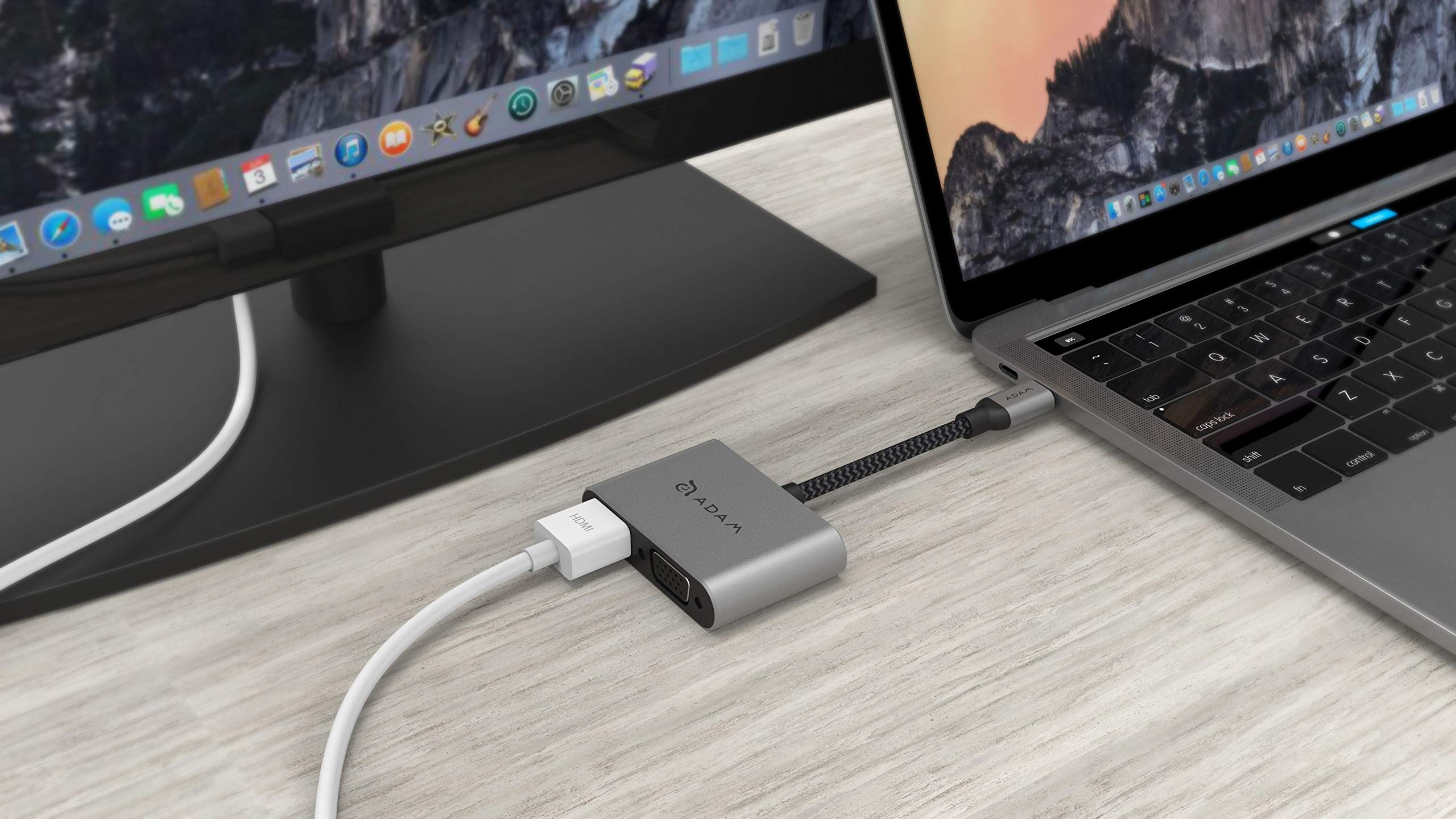 ADAM ELEMENTS CASA HUB VH1 Type-C to HDMI/VGA Converter Adapter, AAPADHUBVH1GYJ