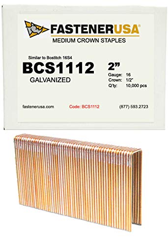 2" Leg x Medium Crown 16GA GALV 16S4 Staples 10,000ct | BCS1112
