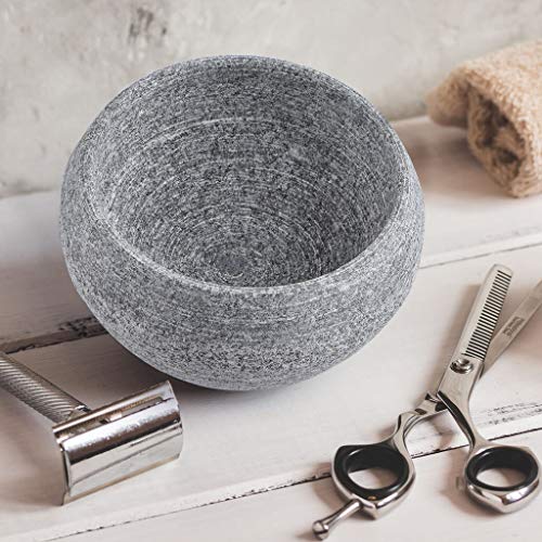 MDLUU Granite Shaving Bowl, Shaving Soap Bowl, Shaving Soap and Cream Bowl, Natural Granite Bowl for Man's Wet Shave