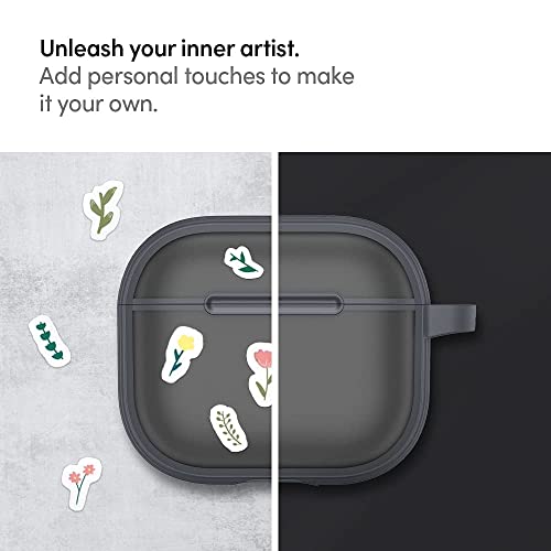 CYRILL Airpods 3 Generation Case Cover Color Brick with Carabiner Designed for Airpods 3 Generation Case (2021) [Front LED Visible] - Dark Gray