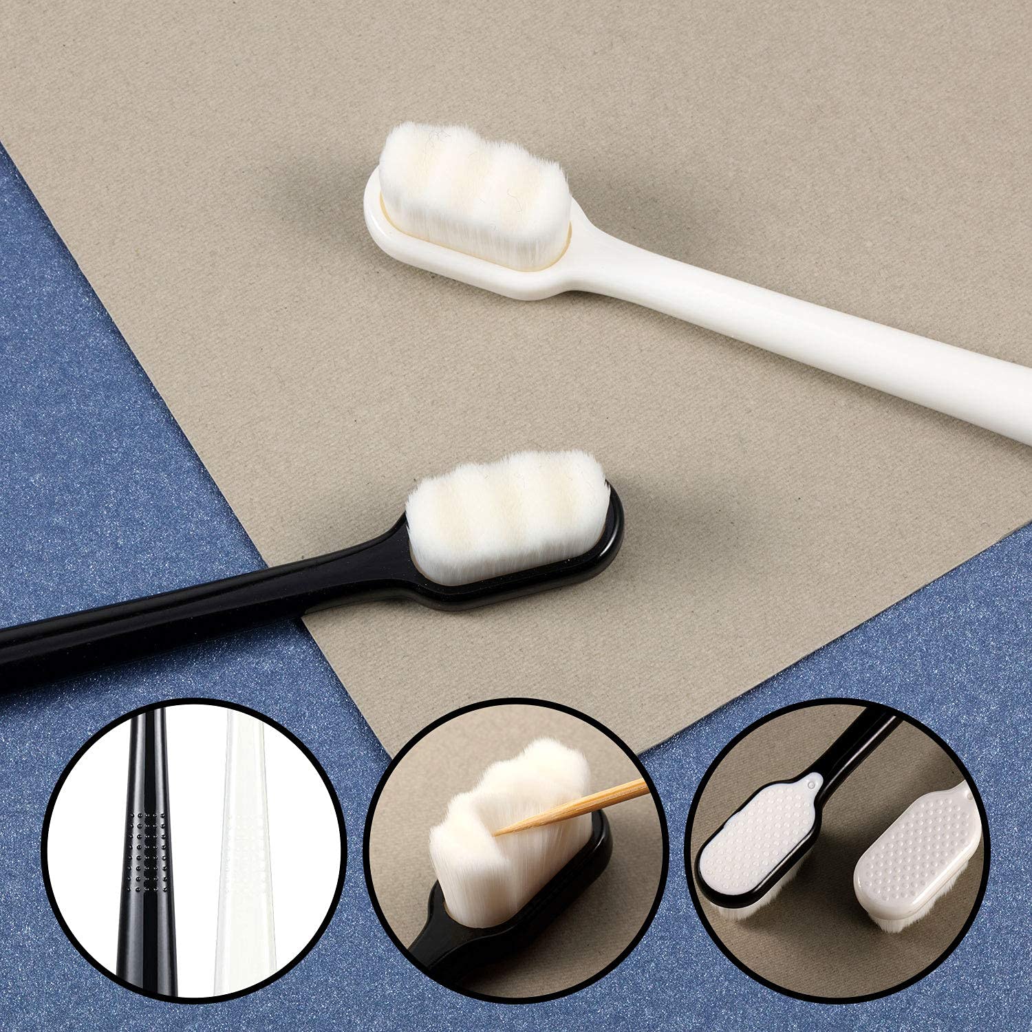 Adult Clean Spiral Bristles Toothbrush, Medium Manual Soft Toothbrushes
