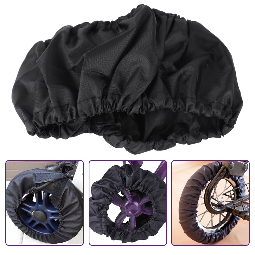 4Pcs Baby Stroller Wheel, Wheelchair Tire Protector Black Child Kid Baby Stroller Wheel (S)