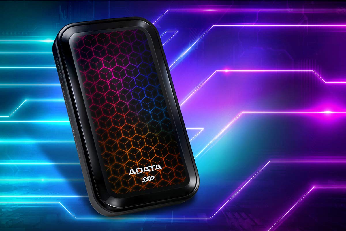 ADATA RGB SE770G 512GB USB3.2 Type-C Fast Transfer Gaming and Personal External SSD (ASE770G-512GU32G2-CBK)