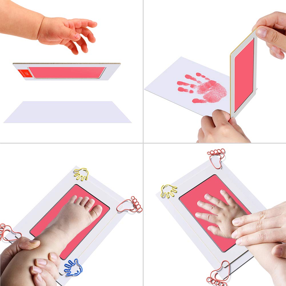 Clean Touch Ink Pad for Baby Handprints and Footprints, PChero Inkless Print Kit for Family Keepsake Newborn Shower Gifts