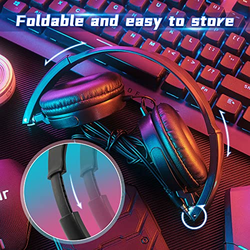 24 Pack Classroom Headphones Bulk Student Headphones with Microphone Kids Earphones for School, Adjustable over Ear Headphones Class Set Earbuds Wire Headphones for School Students Kids (Black)