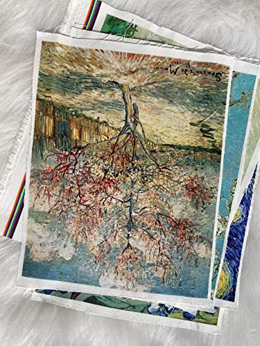 7 pcs of 20x25cm high Precision Printed Painting of Van Gogh Cotton Canvas,Fabric for Sewing,Fabric for Making Bags, Quilting,Wall Decor,Cotton DIY Sewing Materials Fabric