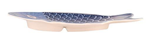 G.E.T. 370-12-BL-EC Melamine Fish Serving Platter, 12" x 8.25", Blue (Set of 4)
