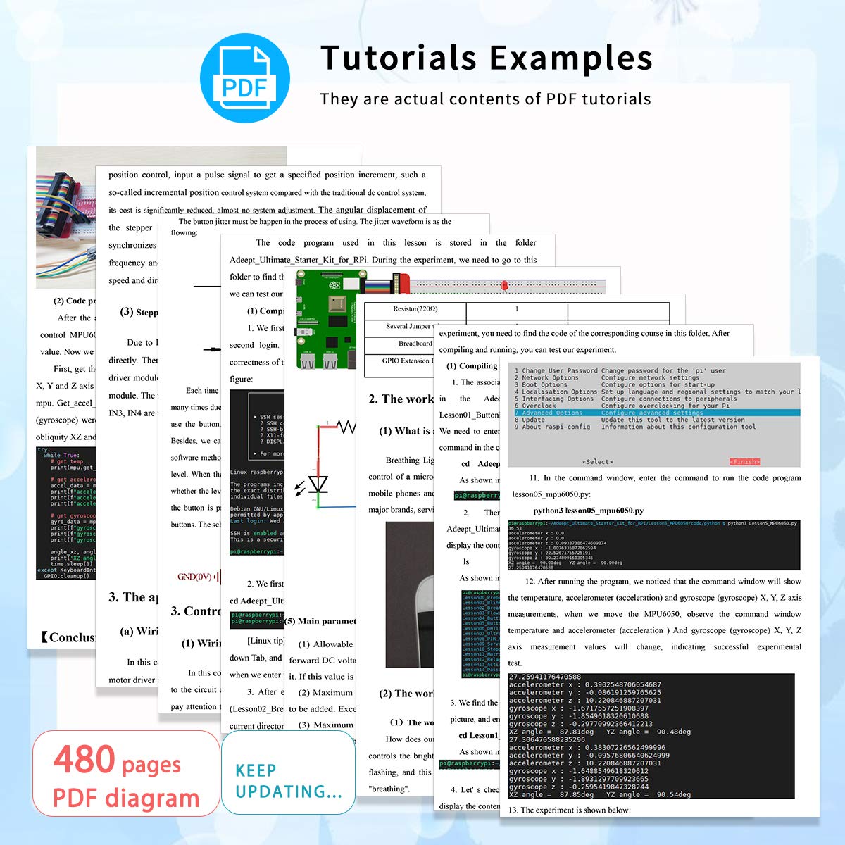 Adeept Upgrade Ultimate Starter Kit for Raspberry Pi 4 3, Raspberry Pi Kit, Python C Code, 40 Projects, DIY Electronic Components Kit with 480 Pages PDF Manual