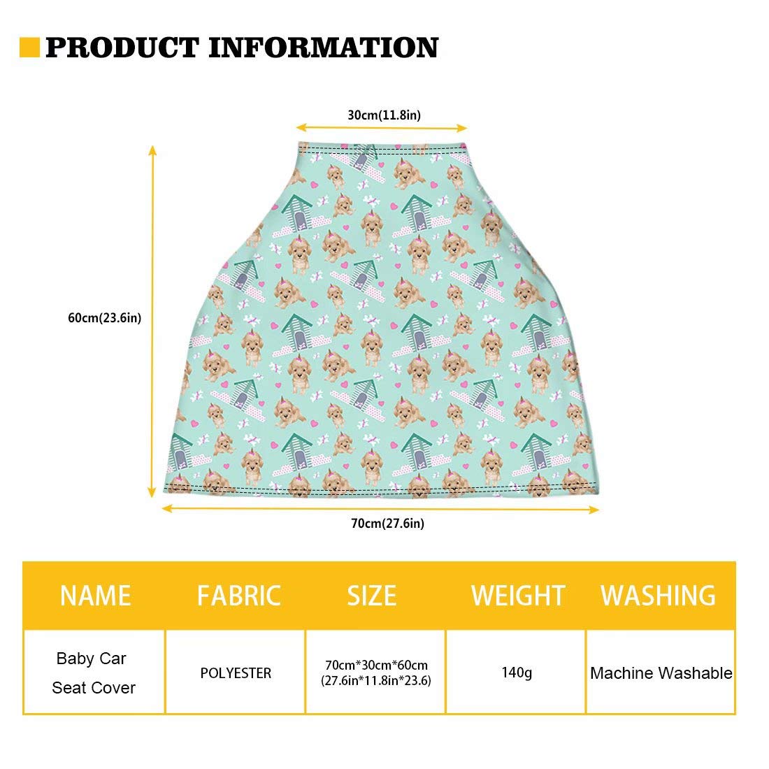 AFPANQZ Dolphins Baby Car Seat Covers for Girls All Weather Multifunctional Infant Car Seat Canopy Nursing Breastfeeding Scarf Shield Soft Breathable Stretchy 360 Coverage for Babies Teal Blue