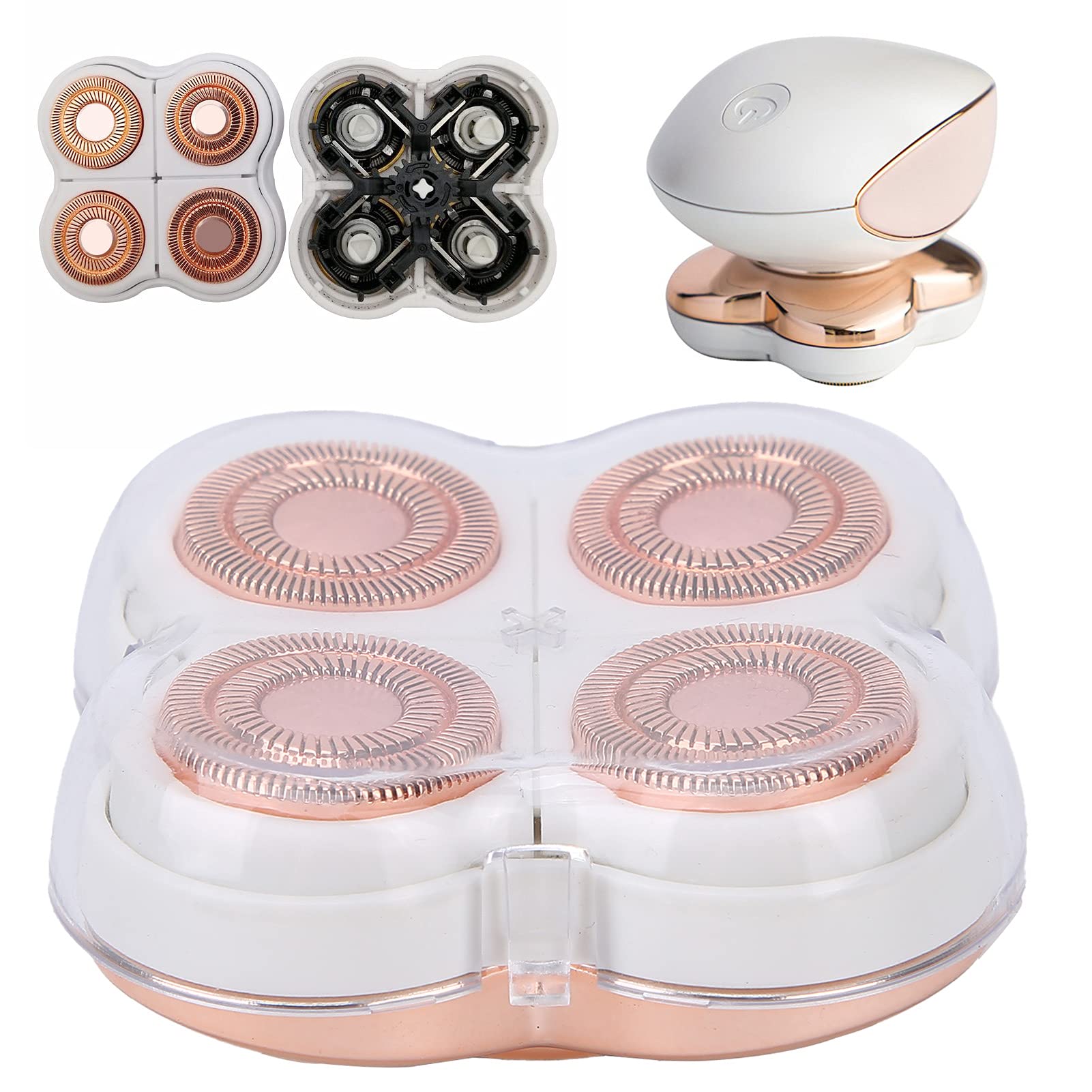 Hair Remover Replacement Head, Women's Electric Shaver Replacement Heads Hair Remover Body Hair Shaver Machine Head Rose Gold