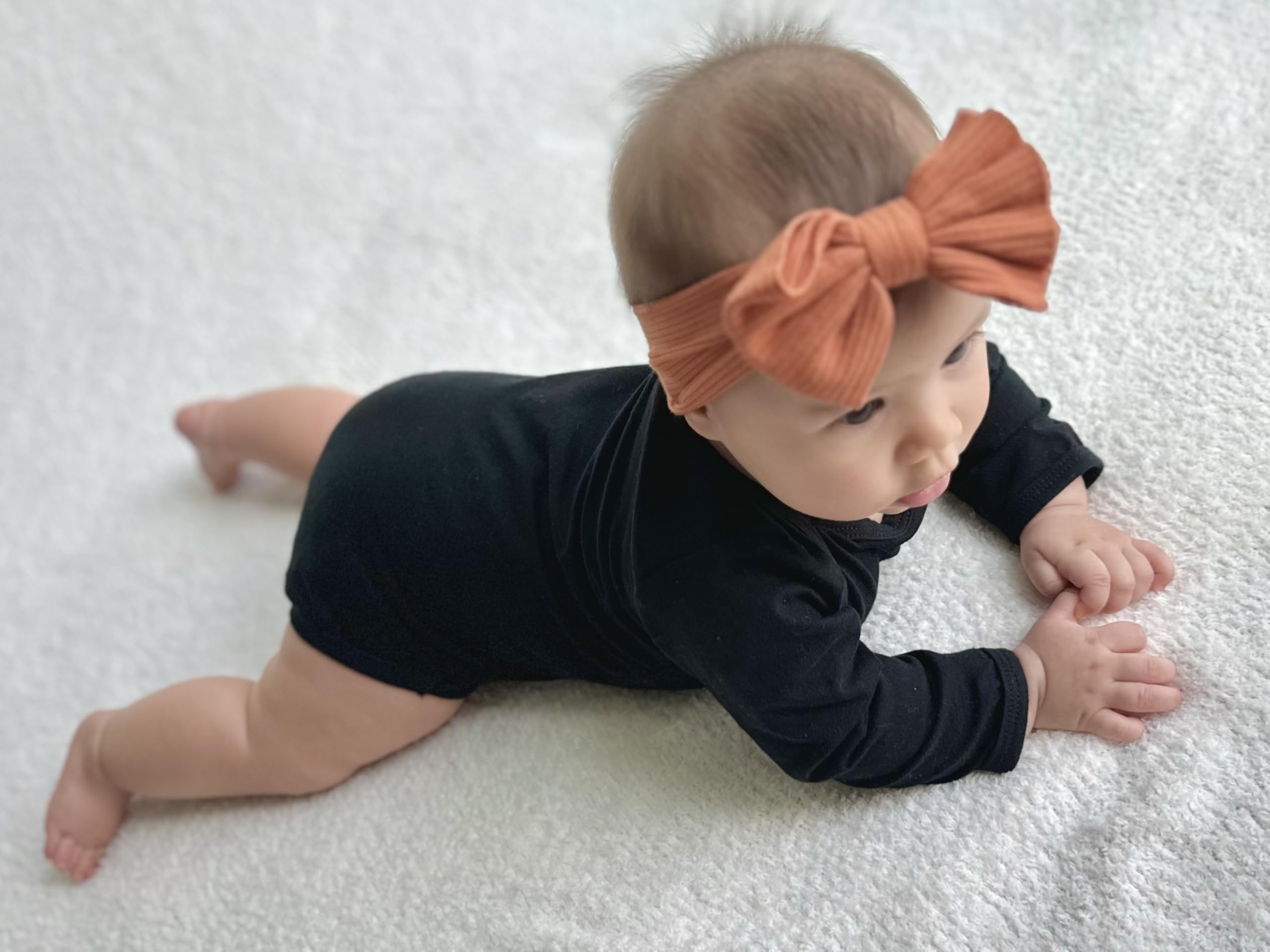 123 Bear Baby Bodysuits Soft Cotton Spandex Long Sleeve and Short Sleeve (Black 2-Pack Long Sleeve, 0-3 Months)