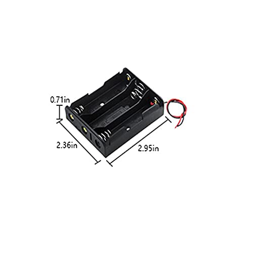 AIMPGSTL 18650 Battery Holder Bundle with Wire,4PCS 18650 Battery Holder Case 3.7V, 4 x 3.7V Series DIY Battery Storage Boxes, 4 Slots Black Plastic Batteries Case for 18650 Battery