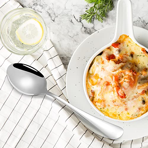 16-Piece Dinner Spoon set,7.3" Tablespoons,Silverware Spoons,Food Grade Stainless Steel Spoons Set for Eating Soup,Cereal - Mirror Polished Dishwasher Safe,Metal Spoons for Everyday Use