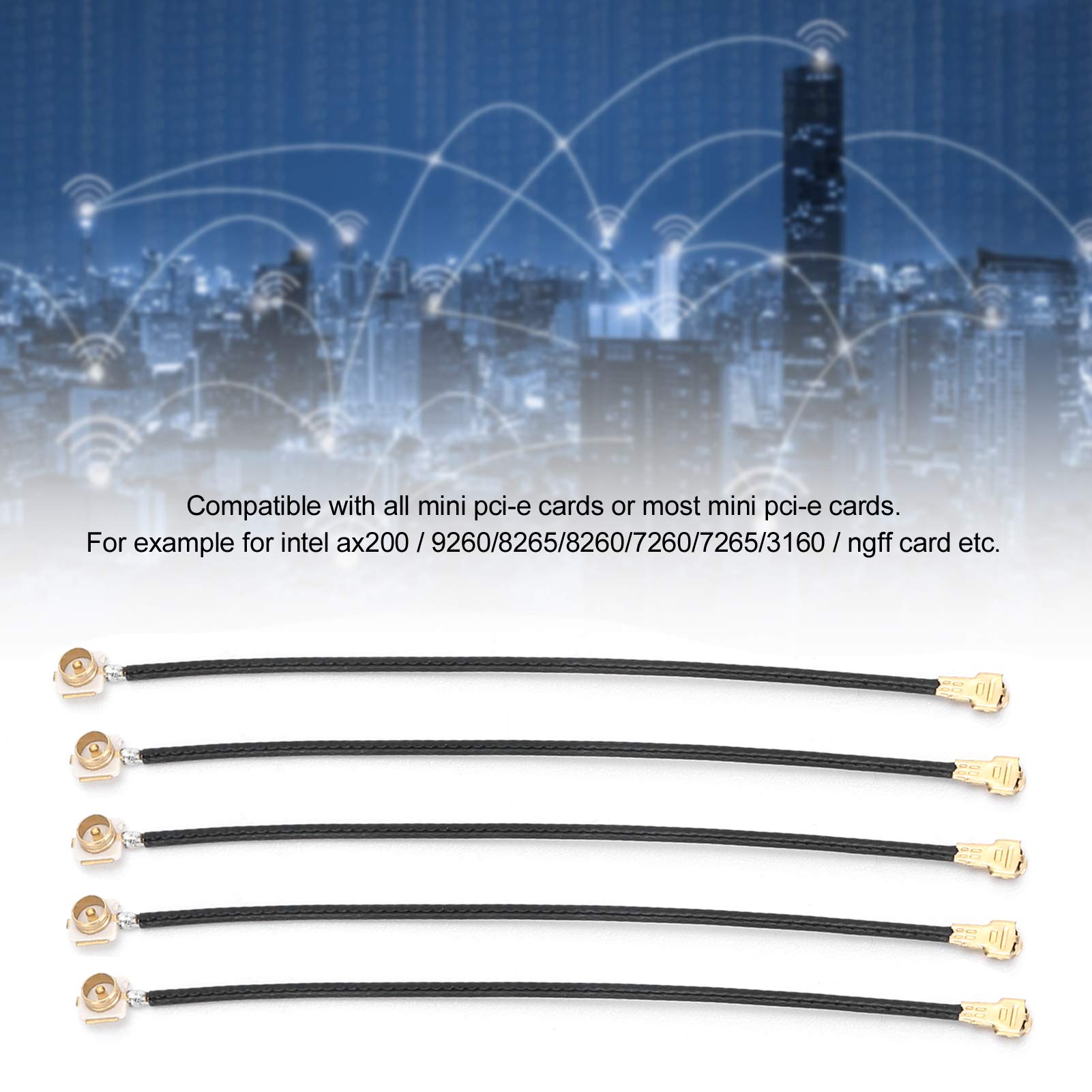 753 10Pcs IPEX4 MH4 Gen4 UFL Female to IPEX1 Cable, IPEX-4 IPEX MHF4 Gen4 UFL Female to IPEX-1 Connector for AX200/9260 8265