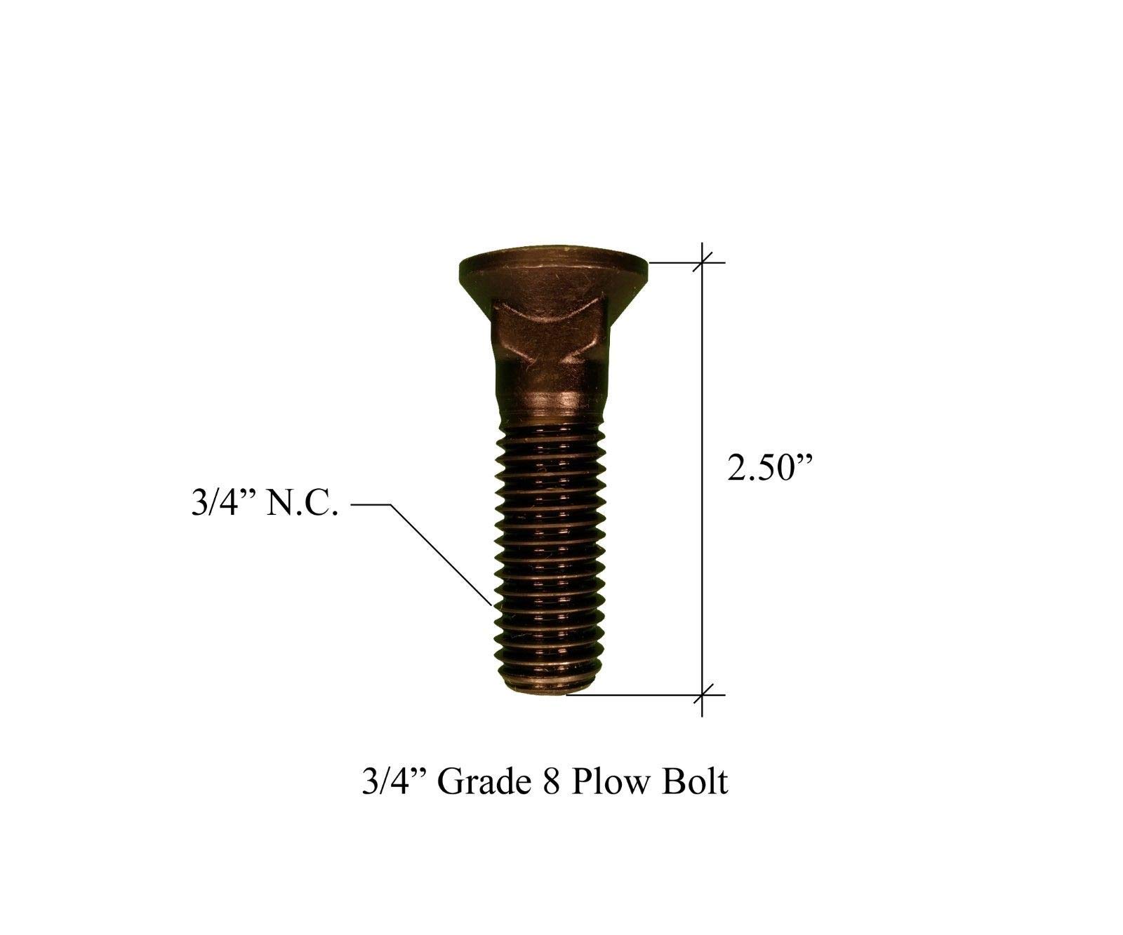 13 - Plow Bolt & Nut for Blades/Cutting Edge, 3/4-10X2 1/2 - Grade 8, Dome Head