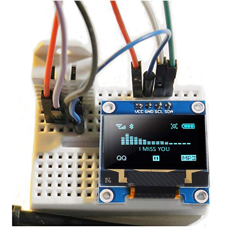ACEIRMC 4pcs 0.96 Inch OLED Module 12864 128x64 SSD1315 Driver IIC I2C Serial Self-Luminous Display Board Compatible with Arduino Raspberry PI (Blue)