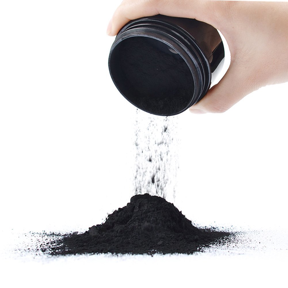 2-Pack Activated Charcoal Teeth Whitening Powder Natural Coconut Teeth Whitener with Bamboo Brush