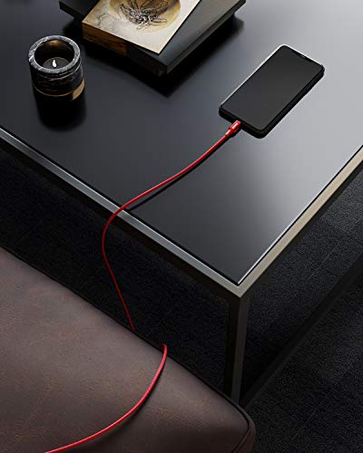 Anker Powerline+ III Lightning to USB A Cable, (6ft MFi Certified), USB Charging/Sync Lightning Cord Compatible with iPhone 11/Xs/XR/X/8/AirPods, iPad and More (Red)