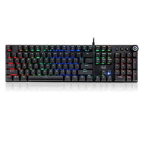 Adesso RGB Programmable Mechanical Gaming Keyboard with Detachable Magnetic Palmrest, 108 Keys, Black