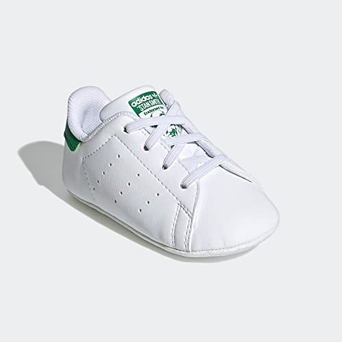 adidas Originals unisex baby Stan Smith Crib Sneaker, White/White/White, 3 Infant US