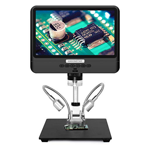 Andonstar AD208 Coin Microscope with 8.5 Inch Screen 260X LCD Lab Handheld USB Digital Microscopes for PCB Repair Soldering Coin Inspection