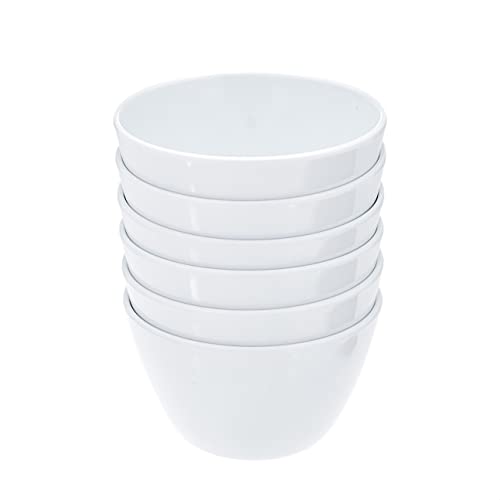 AmazonCommercial 8 oz. White Melamine Bowl - 6 Piece Set
