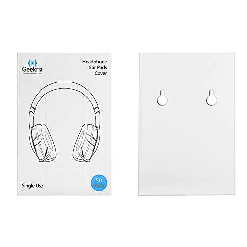 Geekria 100 Pairs Disposable Headphone Covers with Dispenser Box, Stretchable Sanitary Ear Pads Covers, Hygienic Ear Cushion Protector for Medium-Sized Earpiece (50 Pairs/Box, 2 Boxes)
