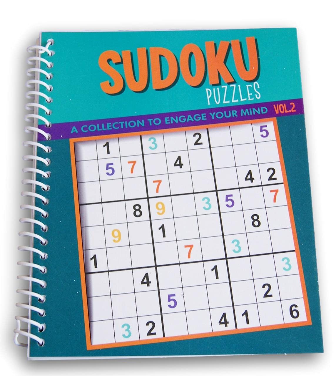 Spiral Bound Miniature Puzzle Book for Car, Office, or Quiet Play - 80 Pg (Sudoku Vol. 2)