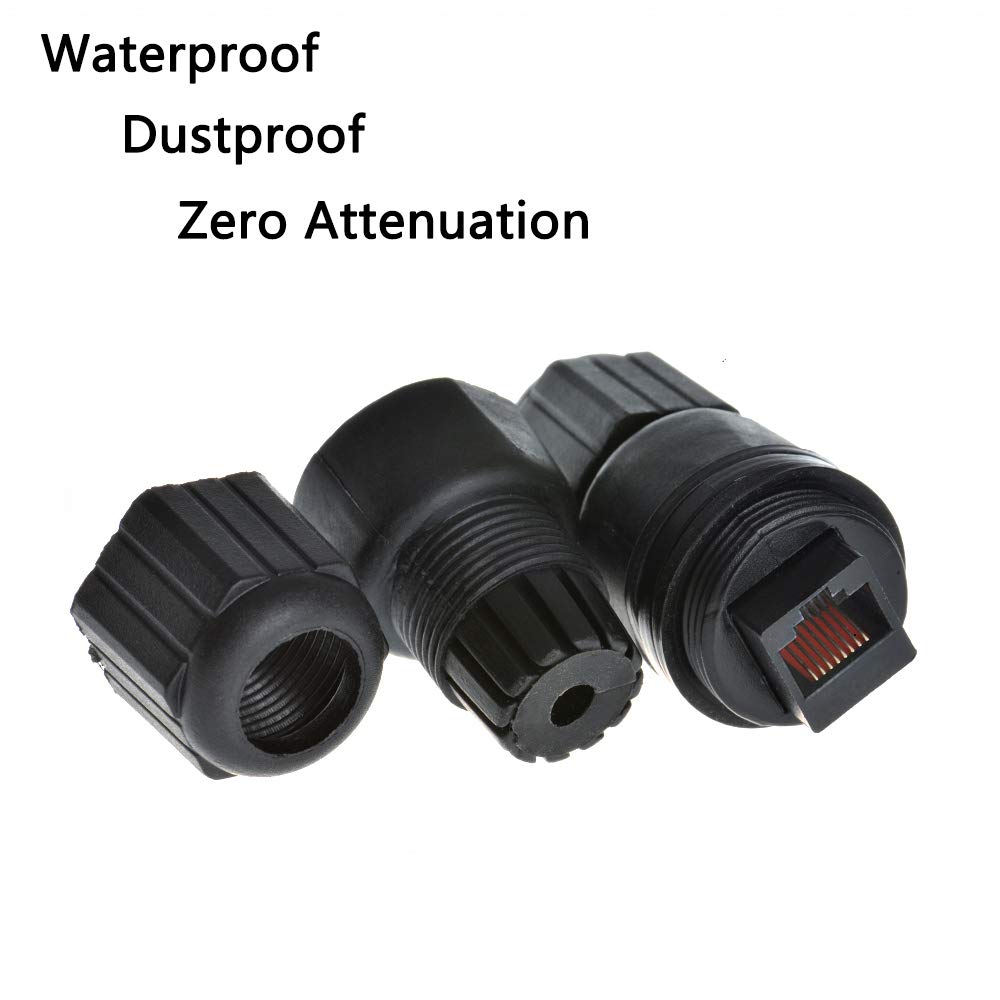 ANMBEST 5PCS M25AP2 RJ45 Waterproof Cat5/5e 8P8C Connector IP67 Ethernet LAN Cable Connector Double Head Outdoor LAN Coupler Adapter Female to Female