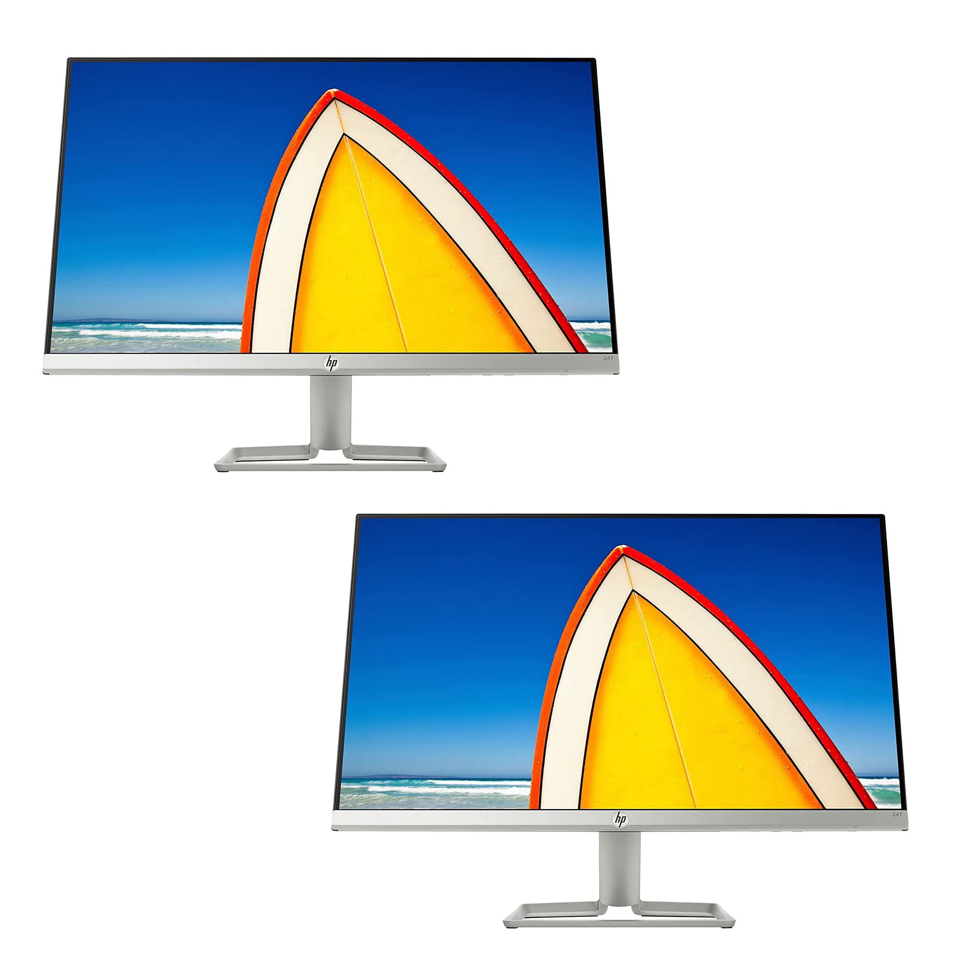 2-Pack HP 24F 24" IPS LED Full HD Monitor 75Hz 5ms HDMI VGA AMD FreeSync 9TH23AA (Renewed)