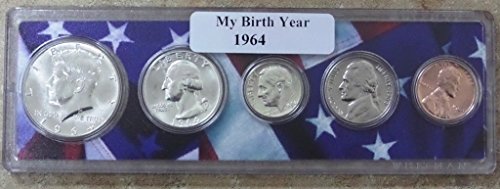 1964-5 Coin Birth Year Set in American Flag Holder Uncirculated